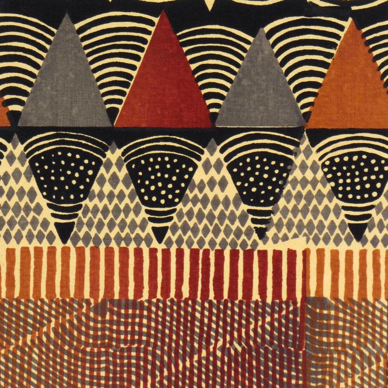 Kudhinda Zimbabwe Screen Prints Zig Zag Natural | The African Fabric Shop