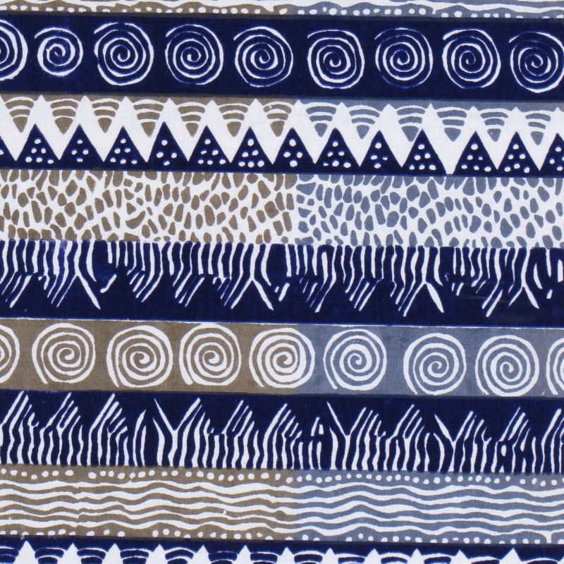 Kudhinda Zimbabwe Screen Prints Ndoro Stripe Blue Steel | The African ...