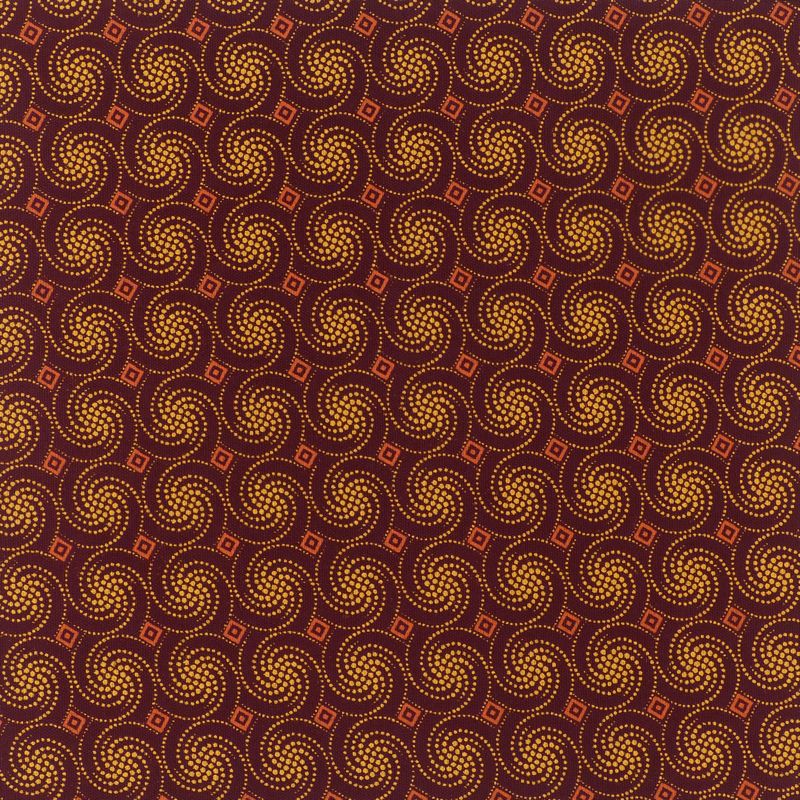 Shwe Shwe Colours Whirligig Burgundy Gold | The African Fabric Shop