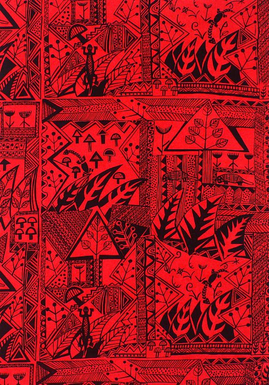 Amafu South African Hand-dyes Devils Bright Red | The African Fabric Shop