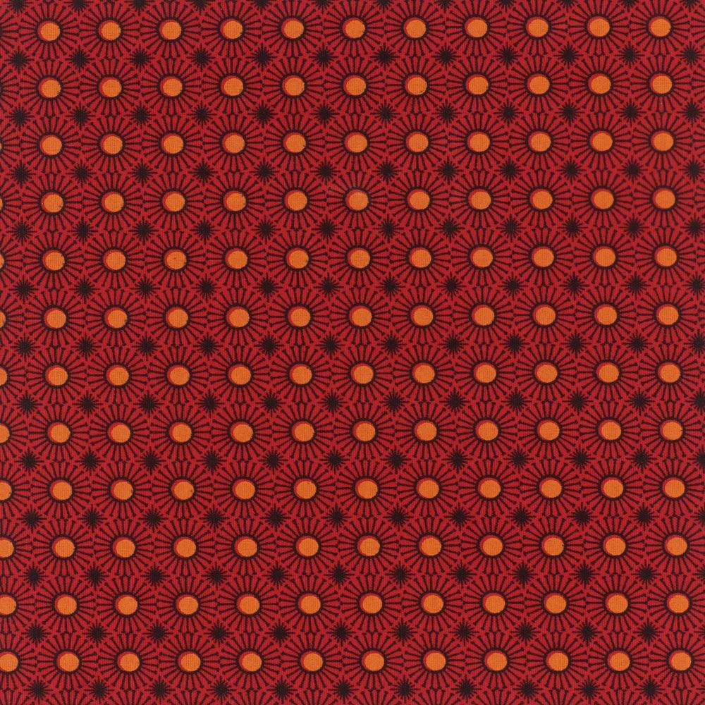 Shwe Shwe Colours Starburst - Scarlet Yellow | The African Fabric Shop