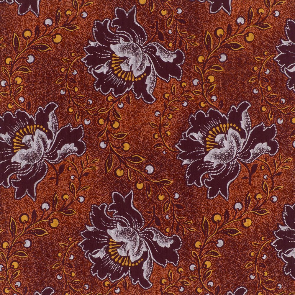 Shwe Shwe Colours Poppy Burgundy White | The African Fabric Shop