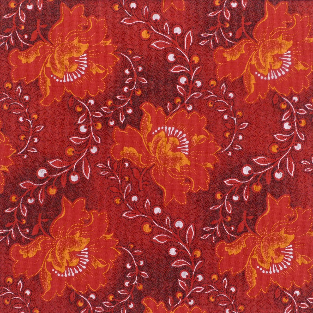 Shwe Shwe Colours Poppy - Scarlet White | The African Fabric Shop