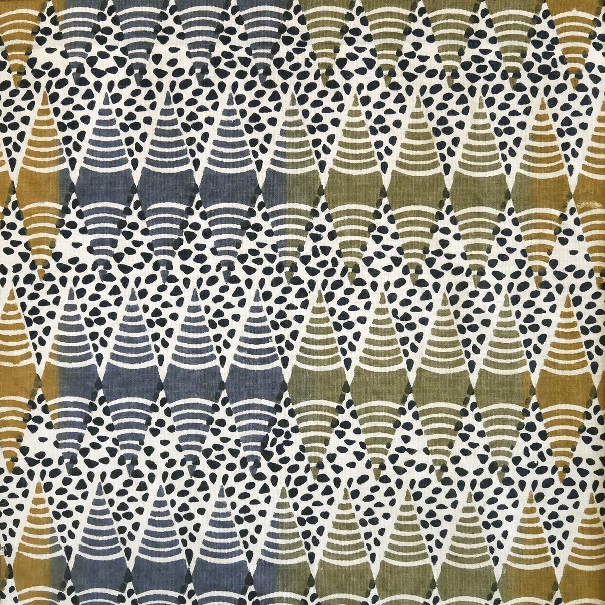 Kudhinda Zimbabwe Screen Prints Small Zig Zag Blue Steel | The African ...