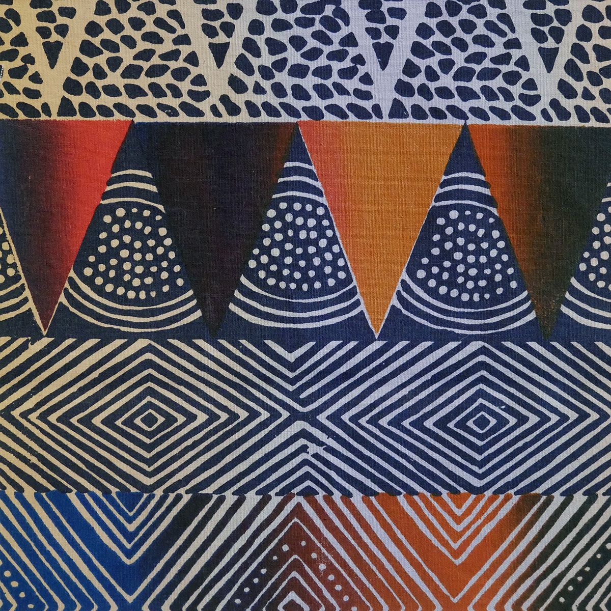 Kudhinda Zimbabwe Screen Prints Zig Zag Ghana Blue | The African Fabric ...