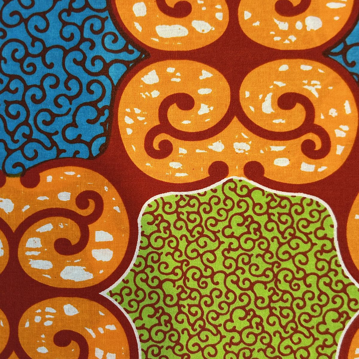 African Wax Prints Bright Curls | The African Fabric Shop